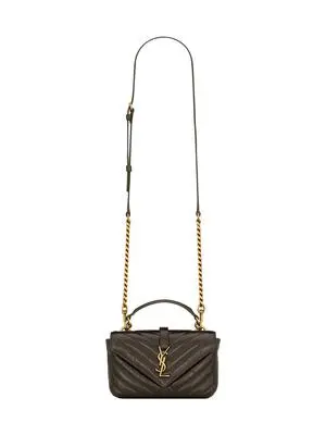 Saint Laurent Leather College Top-handle Bag - Green