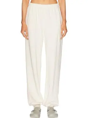 Eterne Boyfriend Lightweight French Terry Pocket Sweatpant - Bone