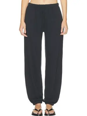Eterne Boyfriend Lightweight French Terry Pocket Sweatpant - Faded Black