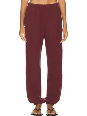 Eterne Boyfriend Lightweight French Terry Pocket Sweatpant - Oxblood