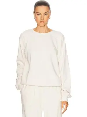 Eterne Oversized Lightweight French Terry Raglan Sweatshirt - Bone