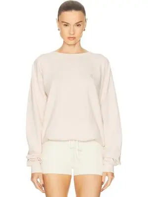Eterne Oversized Lightweight French Terry Raglan Sweatshirt - Dusty Pink