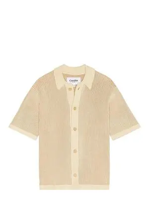 CORRIDOR Button Down Shirt In Cream - Natural