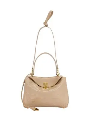 Balenciaga Rodeo Embossed Croc Small Top Handle Bag Nude