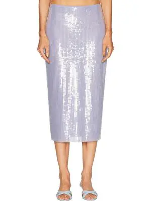 Monse Sheer Sequin Pencil Skirt - Lilac