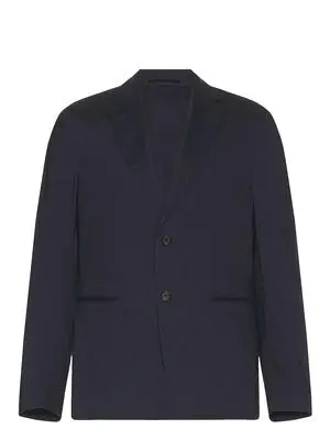 Theory Stretch Linen Clinton Blazer In Navy - Eclipse