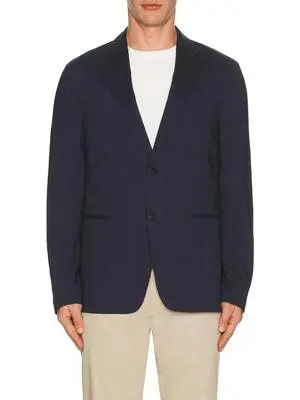 Theory Stretch Linen Clinton Blazer In Black - Eclipse
