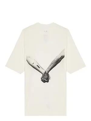 Rick Owens Jumbo Tee In Ivory - Natural & Black
