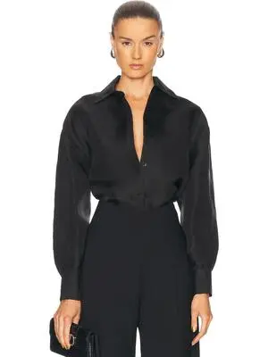 Carolina Herrera Oversized Button Down Top - Black