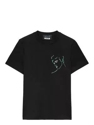 MSGM Embroidered-motif T-shirt - Black