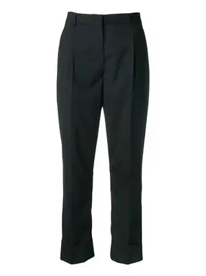 Prada Cropped Tailored Trousers Blue
