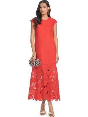 Sachin & Babi Sabette Sheath Dress With Floral Embroidery - Cherry
