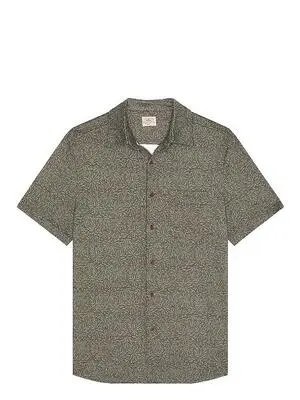 Faherty Brand Short Sleeve Hermosa Shirt In Green - Olive Frond