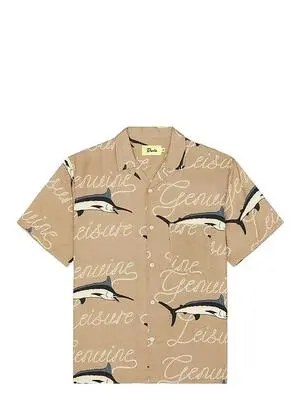 DUVIN DESIGN Dolphin Leisure Button Up Shirt - Brown