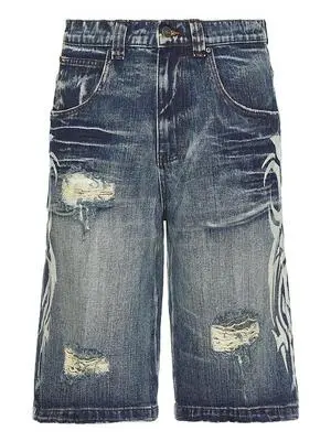 JADED LONDON Blade Colossus Jorts - Vintage Blue