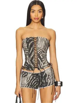 JADED LONDON Print Corset Top - Zebra