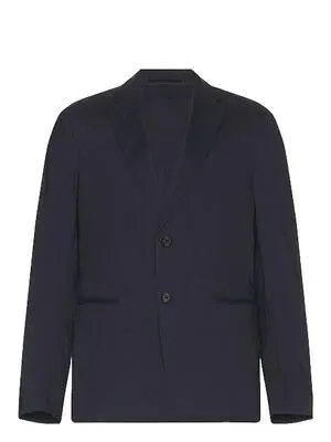 Theory Stretch Linen Clinton Blazer In Navy - Eclipse