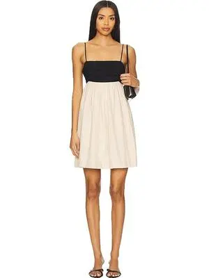 ELODIE THE LABEL Percy Linen Dress - Ecru & Black