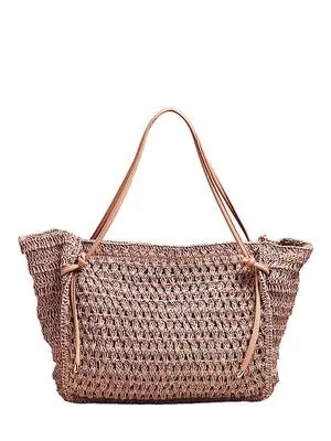 Dolce Vita Ravello Raffia Shoulder Bag - Pink