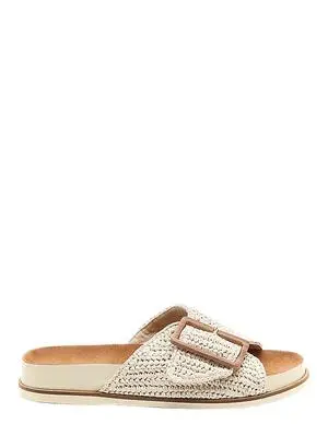 KELSI DAGGER BROOKLYN Sutton Raffia Slide Sandals - White