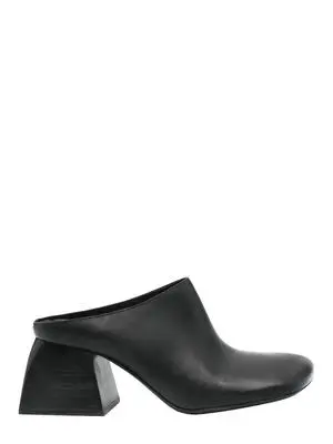 UMA WANG 60mm Leather Mules - Black