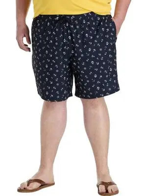 NAUTICA Anchor Print Swim Trunks - Navy