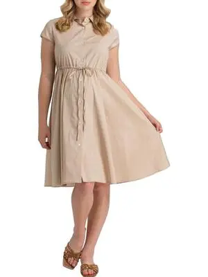 PIETRO BRUNELLI Button-down Maternity Shirtdress - Beige