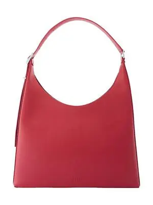 BEHNO Large Danny Flatiron Leather Shoulder Bag Mulberry