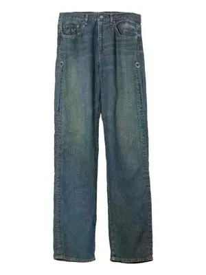 UNDERCOVERISM Linen Straight-leg Jeans - Blue