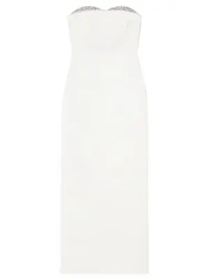 THE NEW ARRIVALS ILKYAZ OZEL Noele Strapless Crystal-embellished Gown - White
