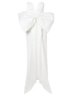 THE NEW ARRIVALS ILKYAZ OZEL Peggy Strapless Bow-detailed Gown - White