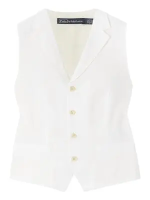 Ralph Lauren Pauline Linen Vest - Off-white