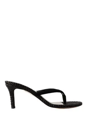 GIANVITO ROSSI Calypso 70 Raffia Sandals - Black