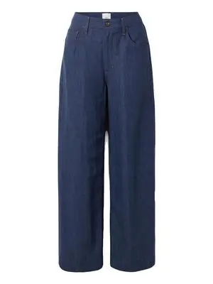 Citizens Of Humanity Argent Ayla Baggy Linen Wide-leg Pants - Blue