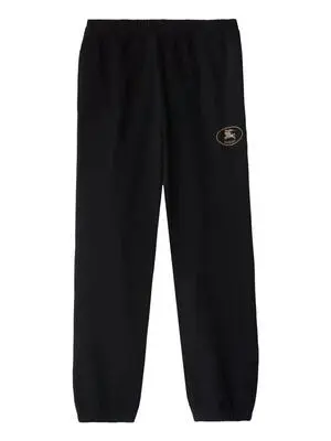 Burberry Knight-stamp Cotton Track Pants - Black