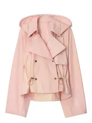 Burberry Gabardine Trench Jacket - Pink