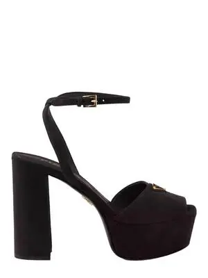 PRADA 115mm Suede Platform Sandals