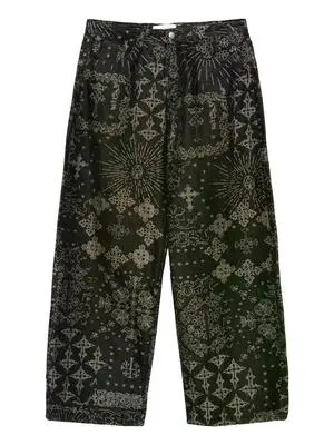 UNTITLED ARTWORKS Jacquard Straight Leg Jeans - Black