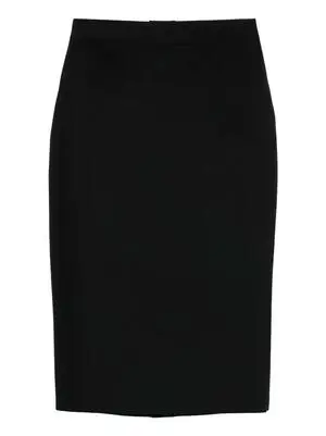Alexander McQueen Wool Midi Skirt - Black