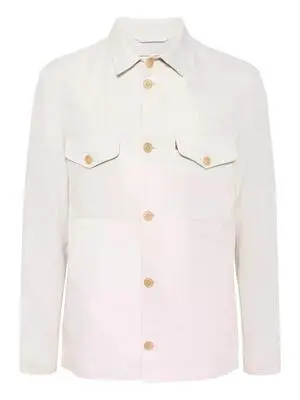 Luciano Barbera Button-up Linen Shirt Jacket - Neutrals
