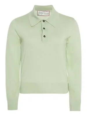 Bottega Veneta Cashmere Polo Top - Green