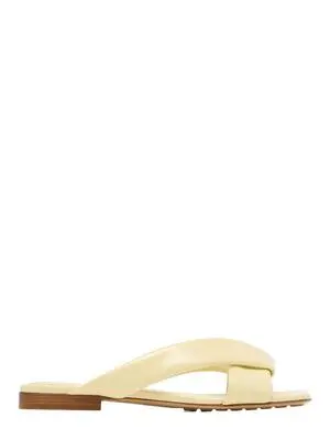 Bottega Veneta Cushion Lux Leather Sandals Yellow