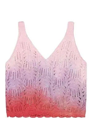 LANEUS Boxy Knitted Tank Top - Pink