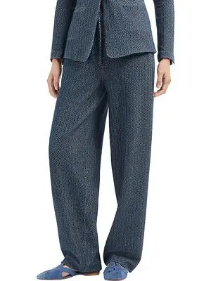 Emporio Armani Jersey Two Tone Chevron Trousers - Blue Grey