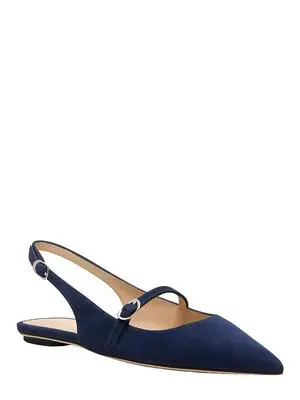 STUART WEITZMAN Emilia Pointed Toe Slingback Mary Jane Shoes - Nice Blue