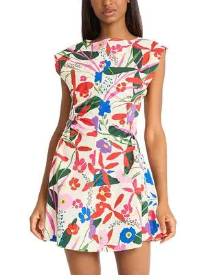 MAGGY LONDON Extended Shoulder Mini Dress