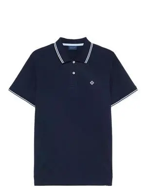 Gant Logo-appliqué Polo Shirt - Blue