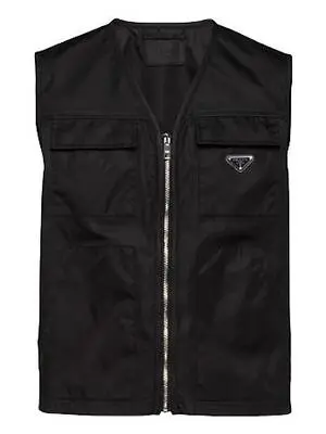 Prada Re-nylon Brand-plaque Vest - Black