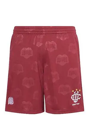 Carhartt Work In Progress Football Woven Shorts - Heart Jacquard, Mulberry