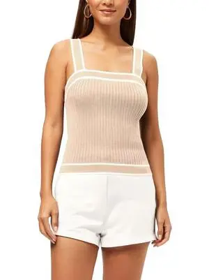 Trina Turk Knit Cami - Biarritz Beige/whitewash